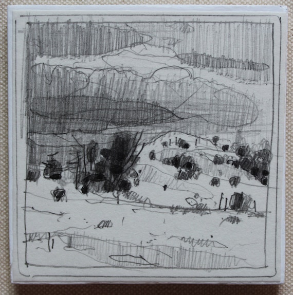 Abstract Landscape Pencil Drawings