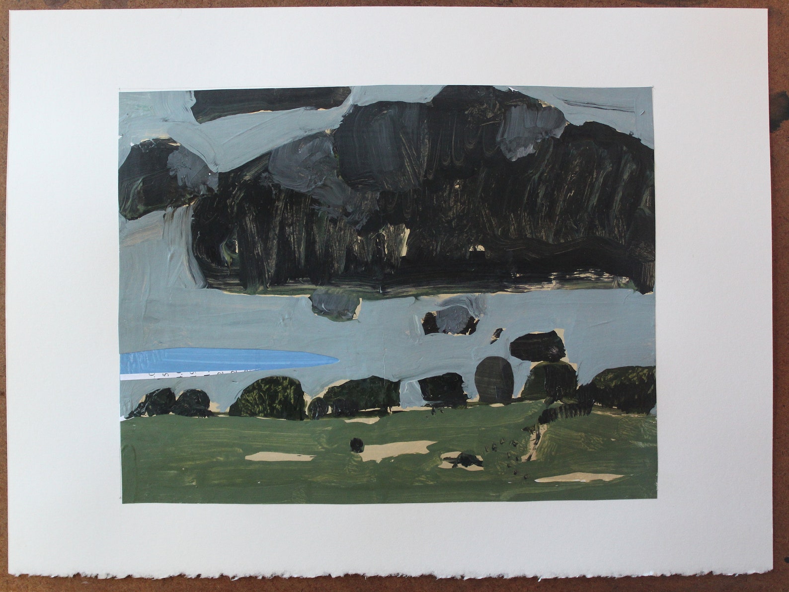 Overhead Original Abstract Landscape Collage Painting on - Etsy