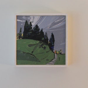 Prison Hill, Original Canadian Landscape Painting on Panel, 8 X 8 ...