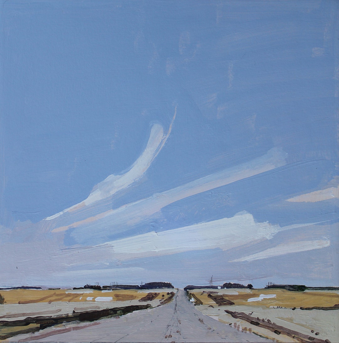 Original Landscape Painting on Panel, 8 X 8 Inches, "saskatchewan April ...