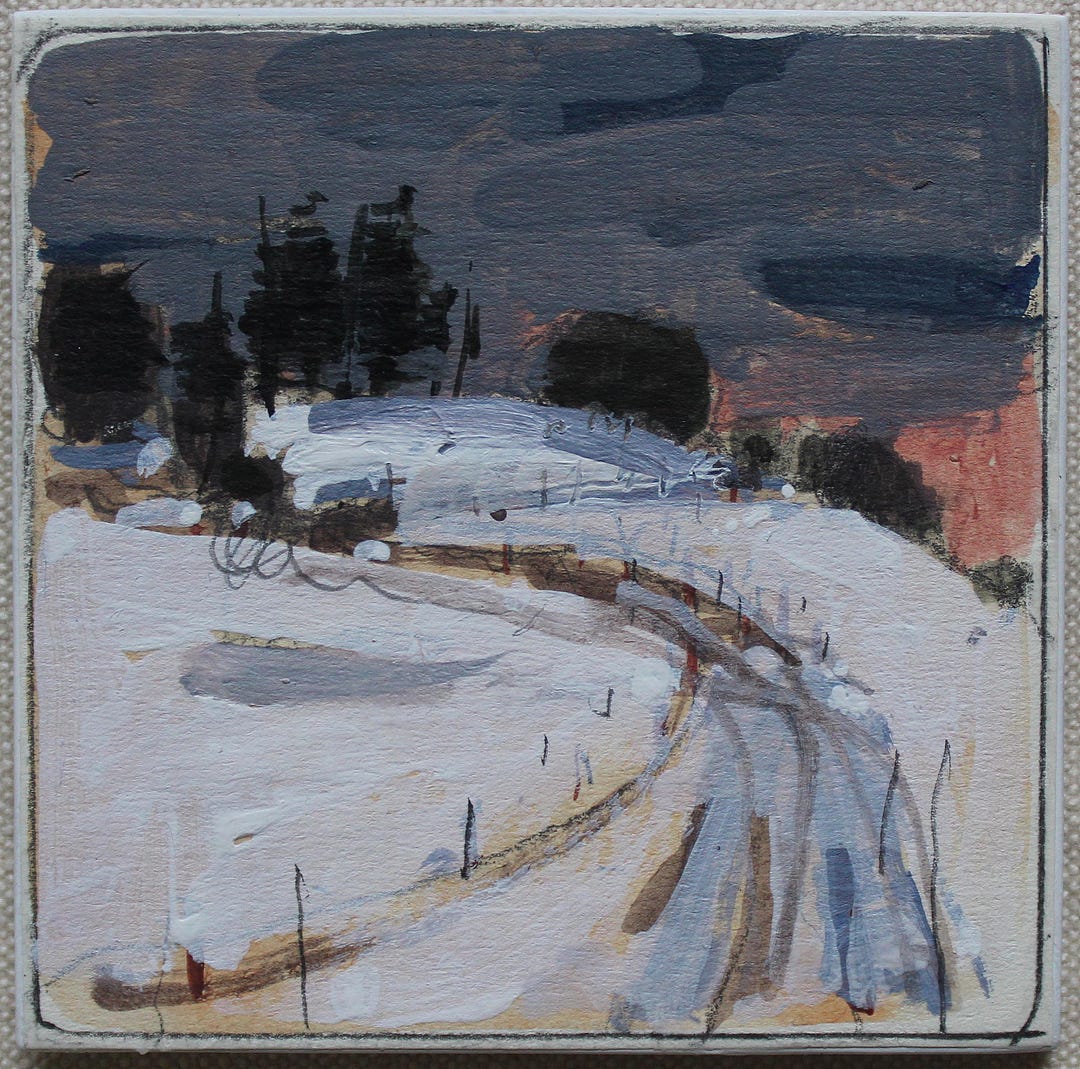 Original Small Acrylic Landscape Painting on Panel, Fridge Magnet ...