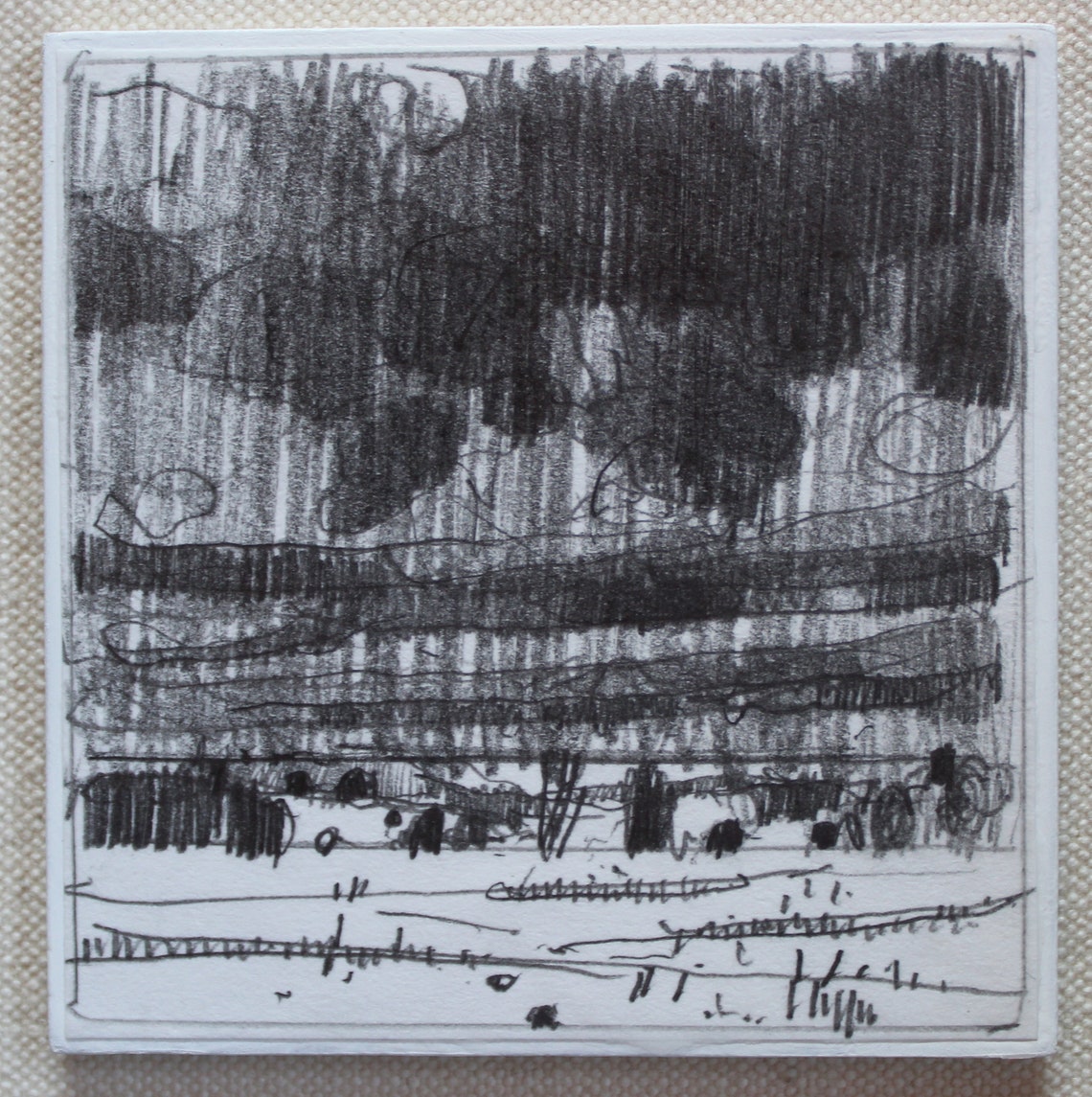 First Snow Original Small Plein Air Landscape Drawing on - Etsy