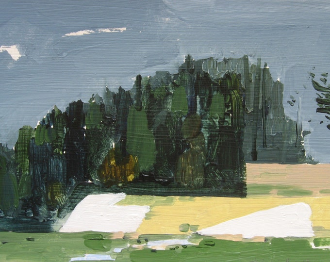 April Small Landscape Painting on Paper Original - Etsy