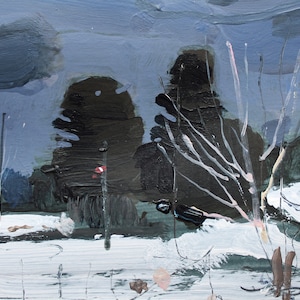 O Canada, Original Winter Landscape Collage Painting on Paper, 11 X 15 ...