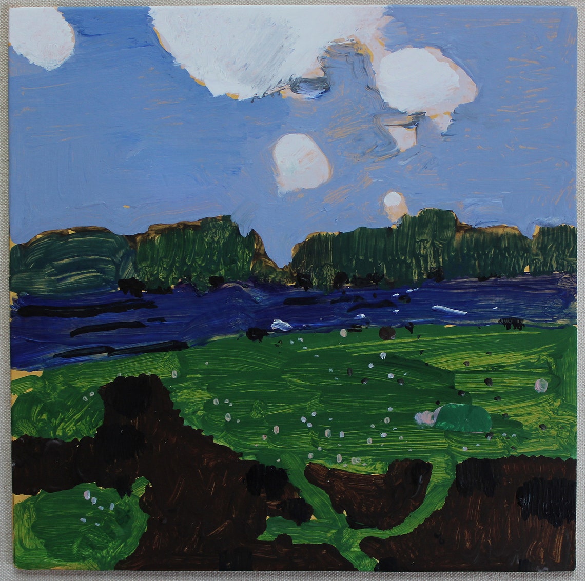 Original Landscape Painting on Panel, 8 X 8 Inches, "assiniboine Refuge ...