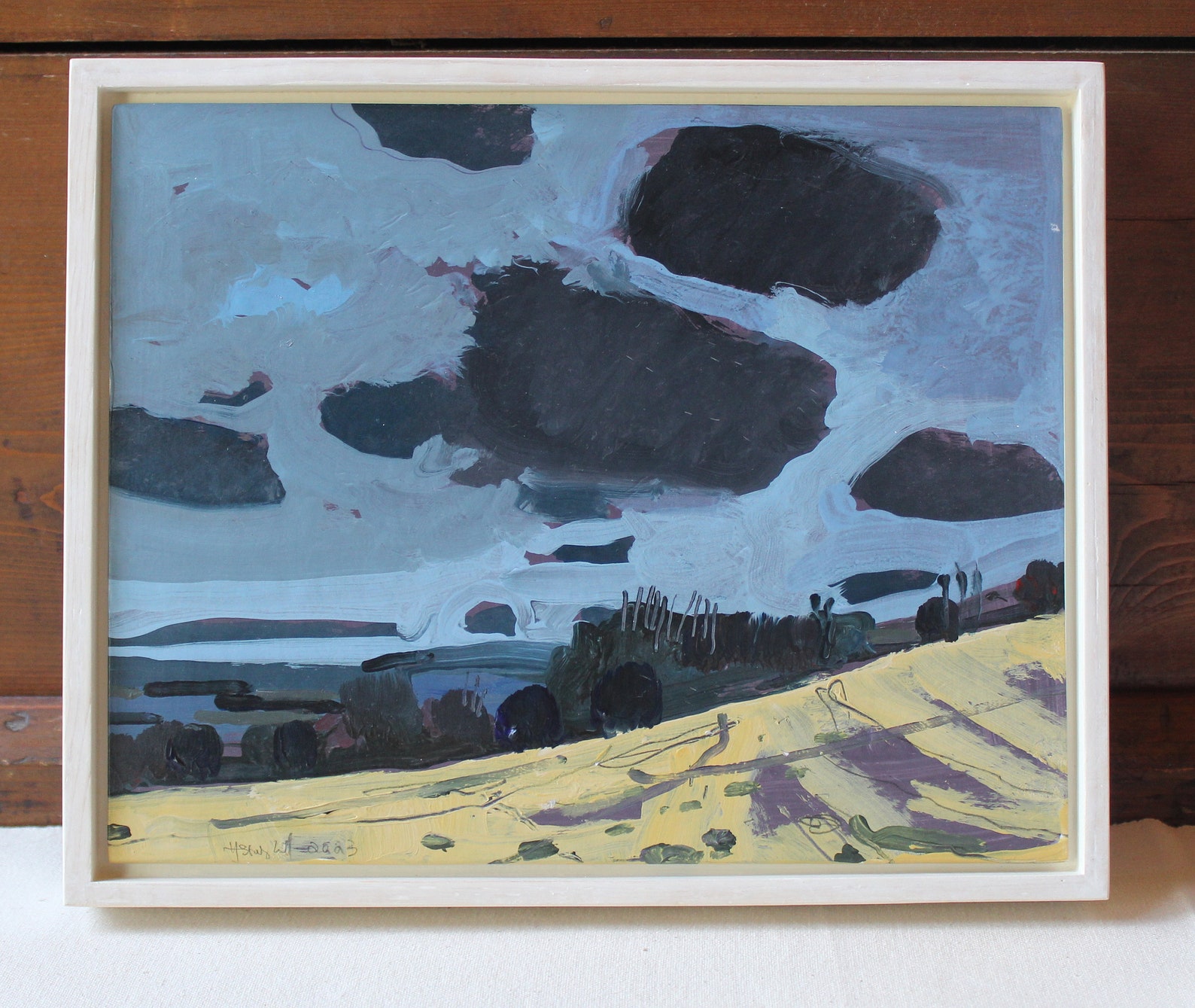 North Hills, Original Canadian Landscape Collage Painting on Panel, 8 X ...