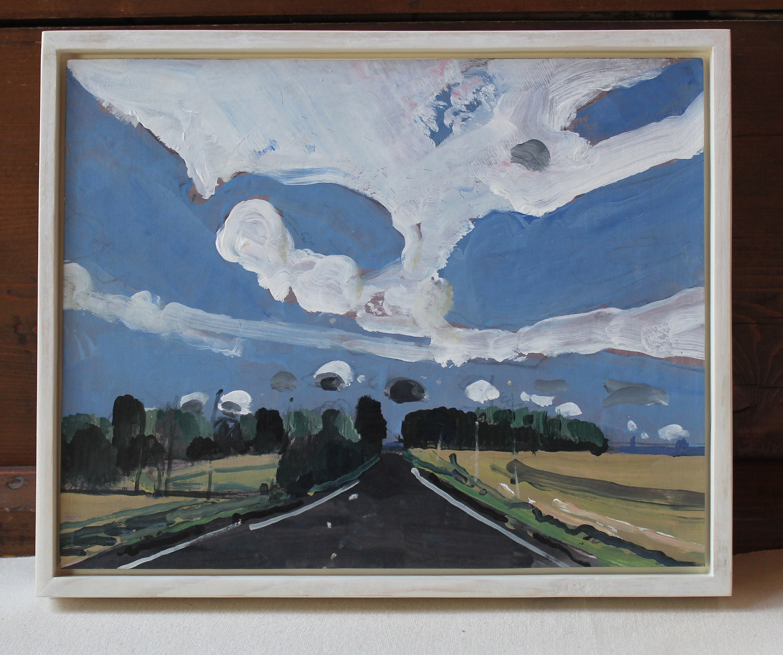 Southbound Evening, Original Canadian Landscape Collage Painting on ...