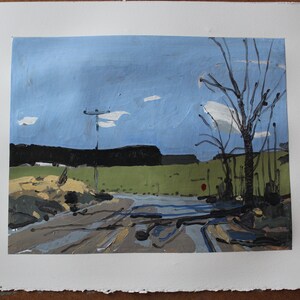 Return Original Spring Landscape Collage Painting on Paper - Etsy