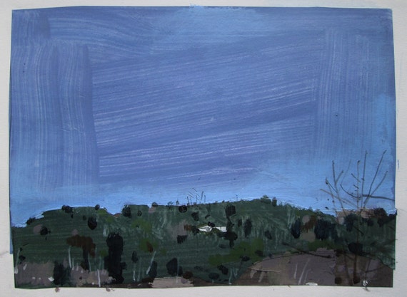 Forest House Orignal Landscape Collage Painting on Paper | Etsy