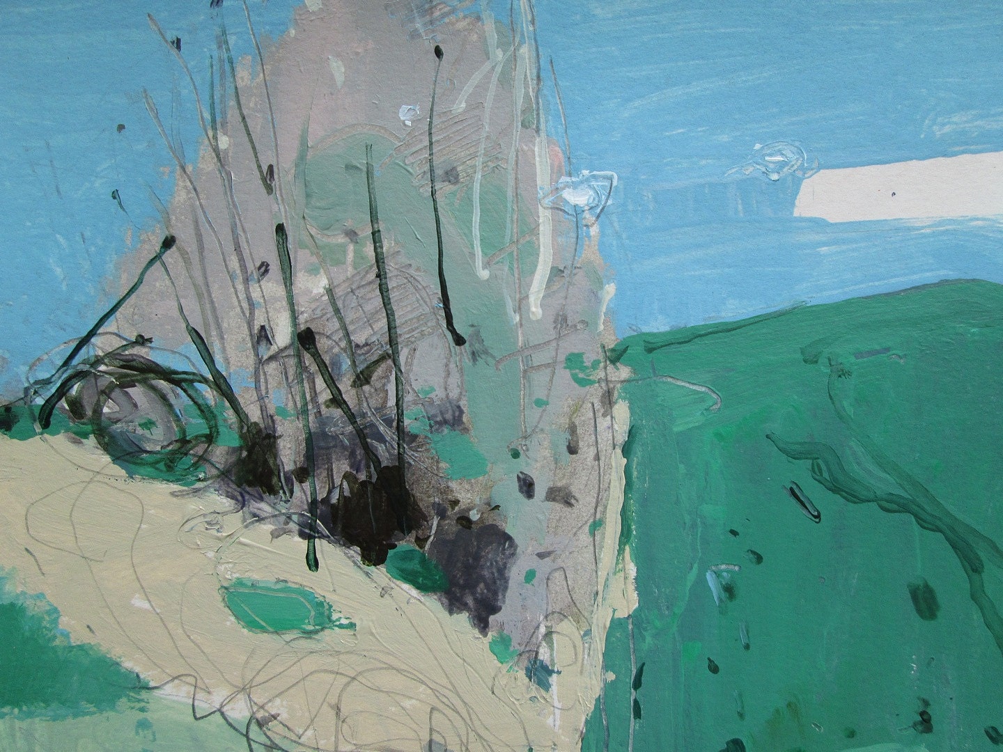 Sliver, Original Landscape Painting on Paper, Stooshinoff - Etsy