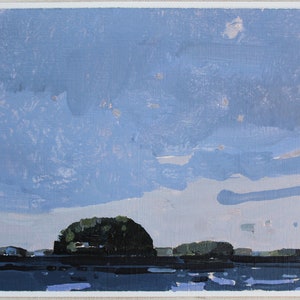 Rice Lake at Gores Landing, Original Spring Landscape Painting on Paper ...