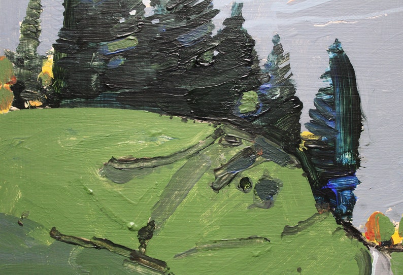 Prison Hill, Original Canadian Landscape Painting on Panel, 8 X 8 ...
