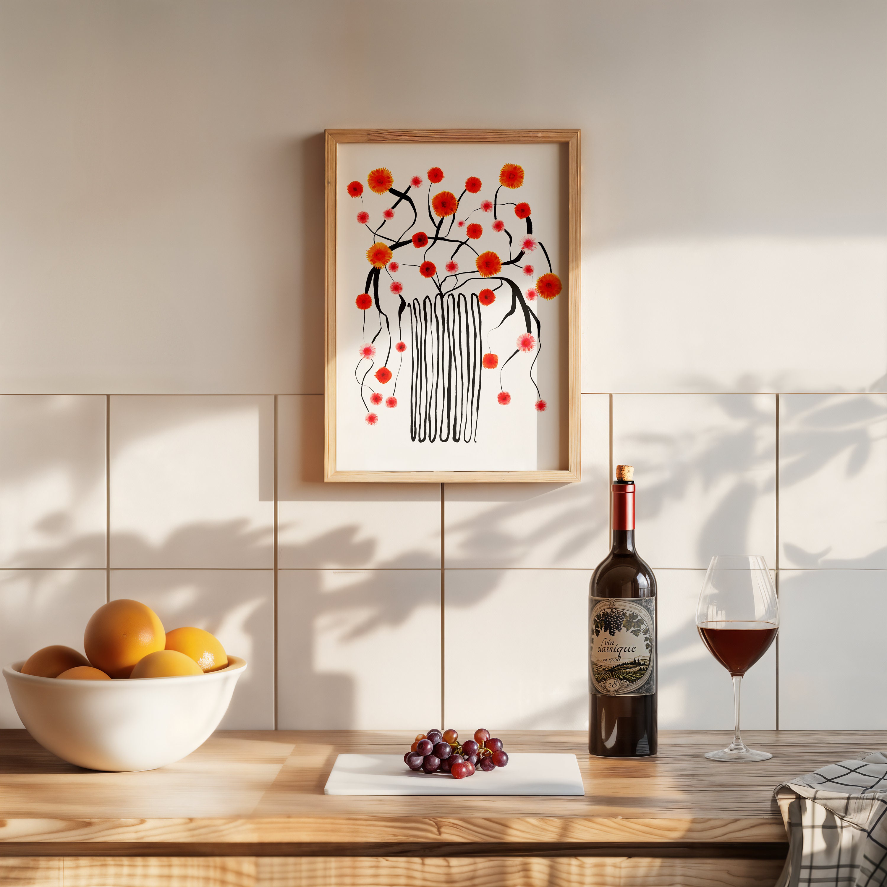 Frame on Table Countertop Kitchen Mockup Minimal Interior DIN A Ratio ...