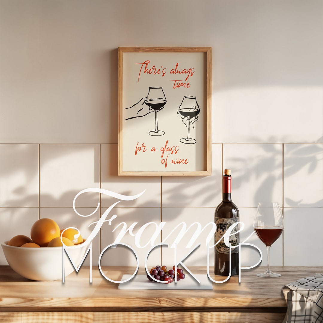 Frame on Table Countertop Kitchen Mockup Minimal Interior DIN A Ratio ...