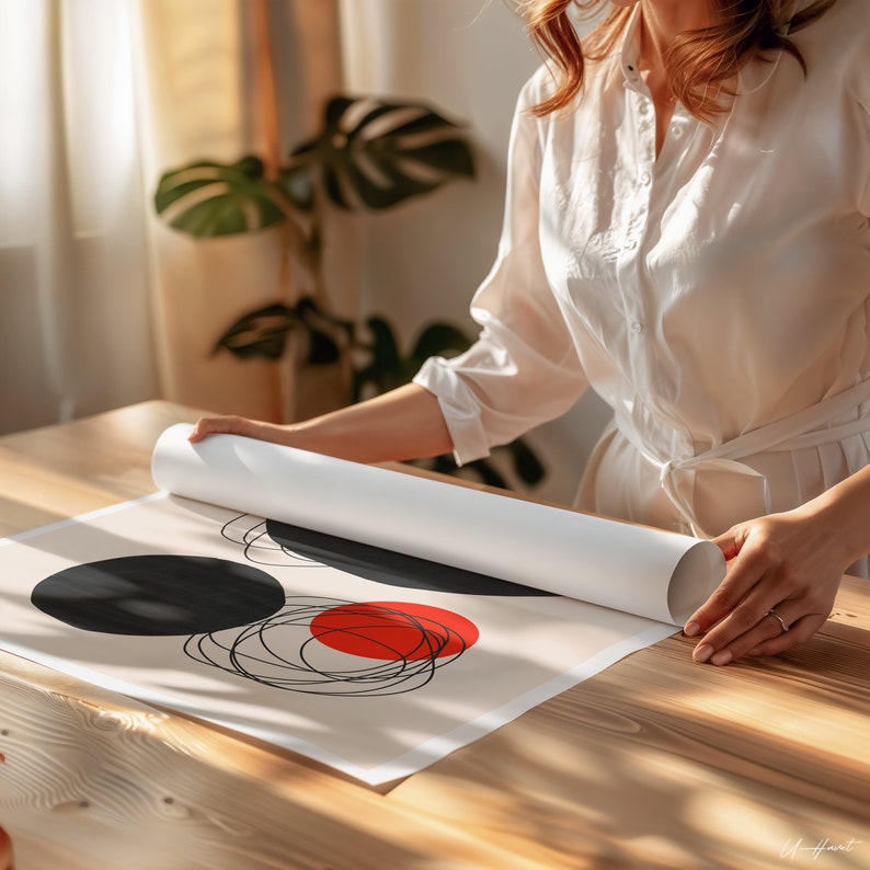 Poster on Table With Person Mockup in Living Room Interior DIN A Ratio ...