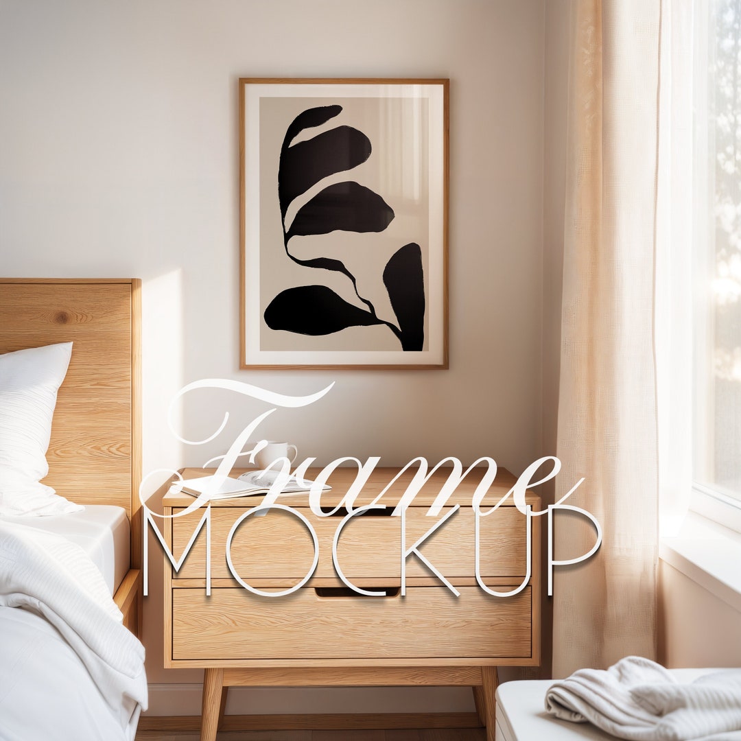 Frame Mockup Bedroom Modern Cozy Interior Scene Natural Light DIN A ...