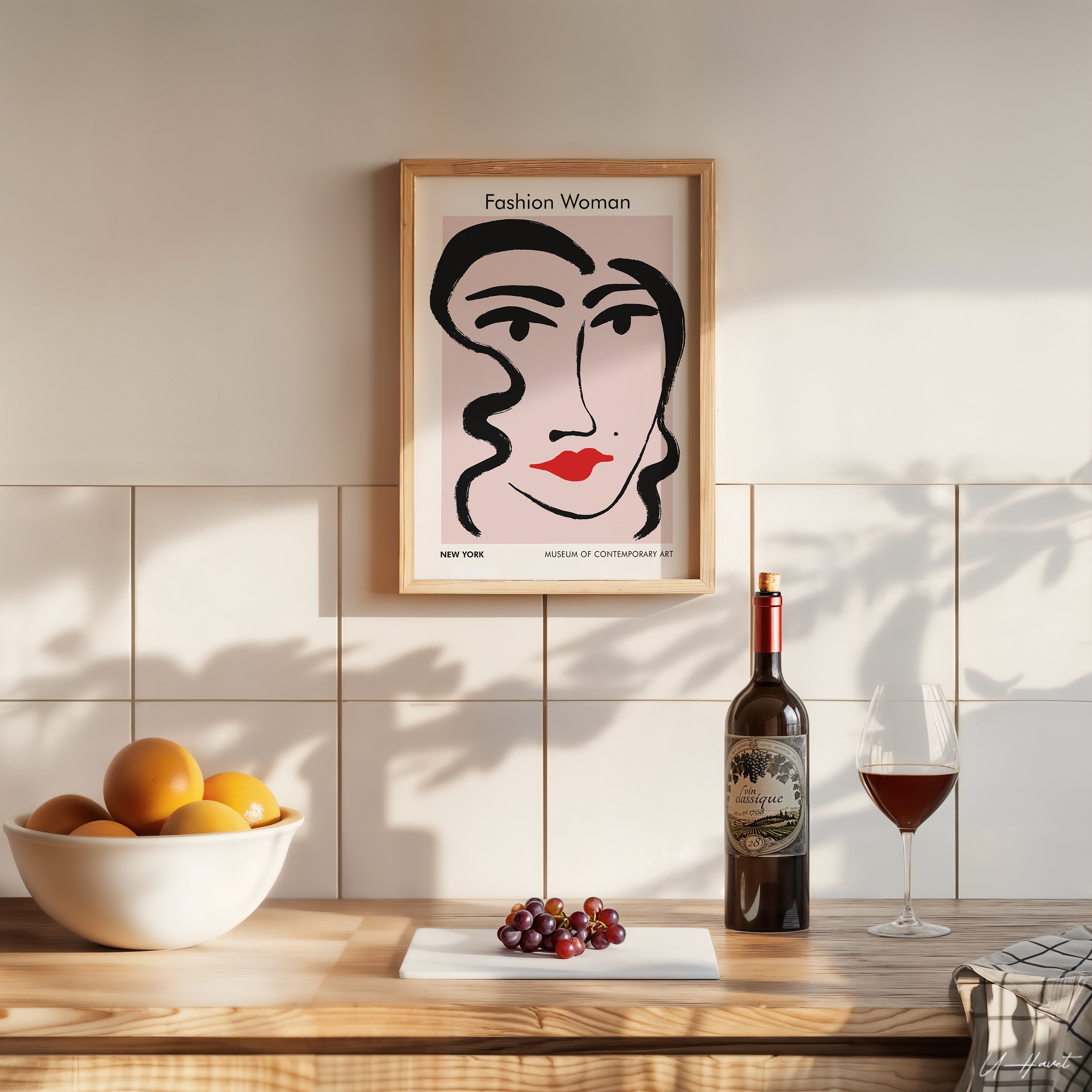 Frame on Table Countertop Kitchen Mockup Minimal Interior DIN A Ratio ...