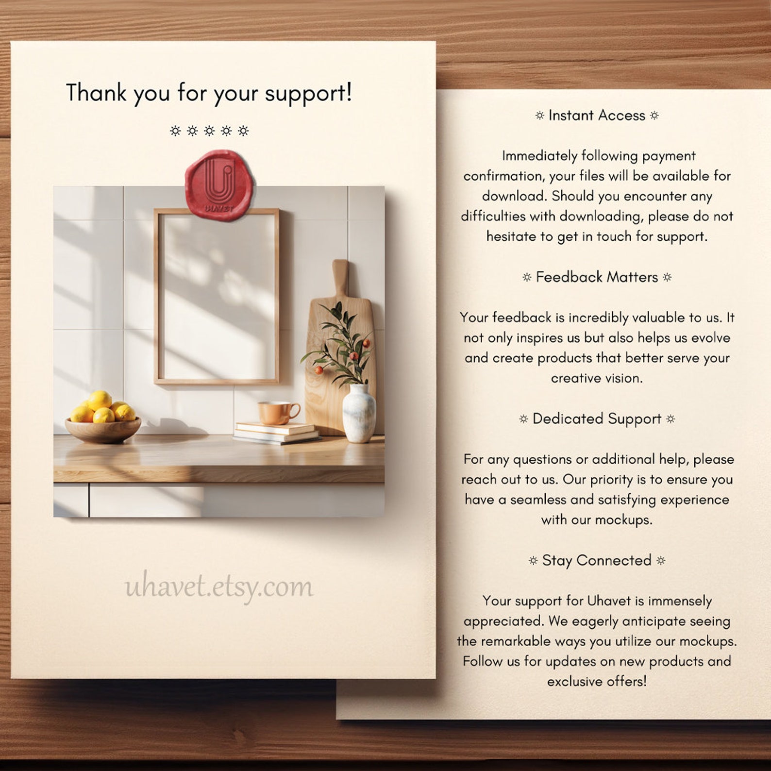 Frame on Table Countertop Kitchen Mockup Minimal Interior Wall Art ...