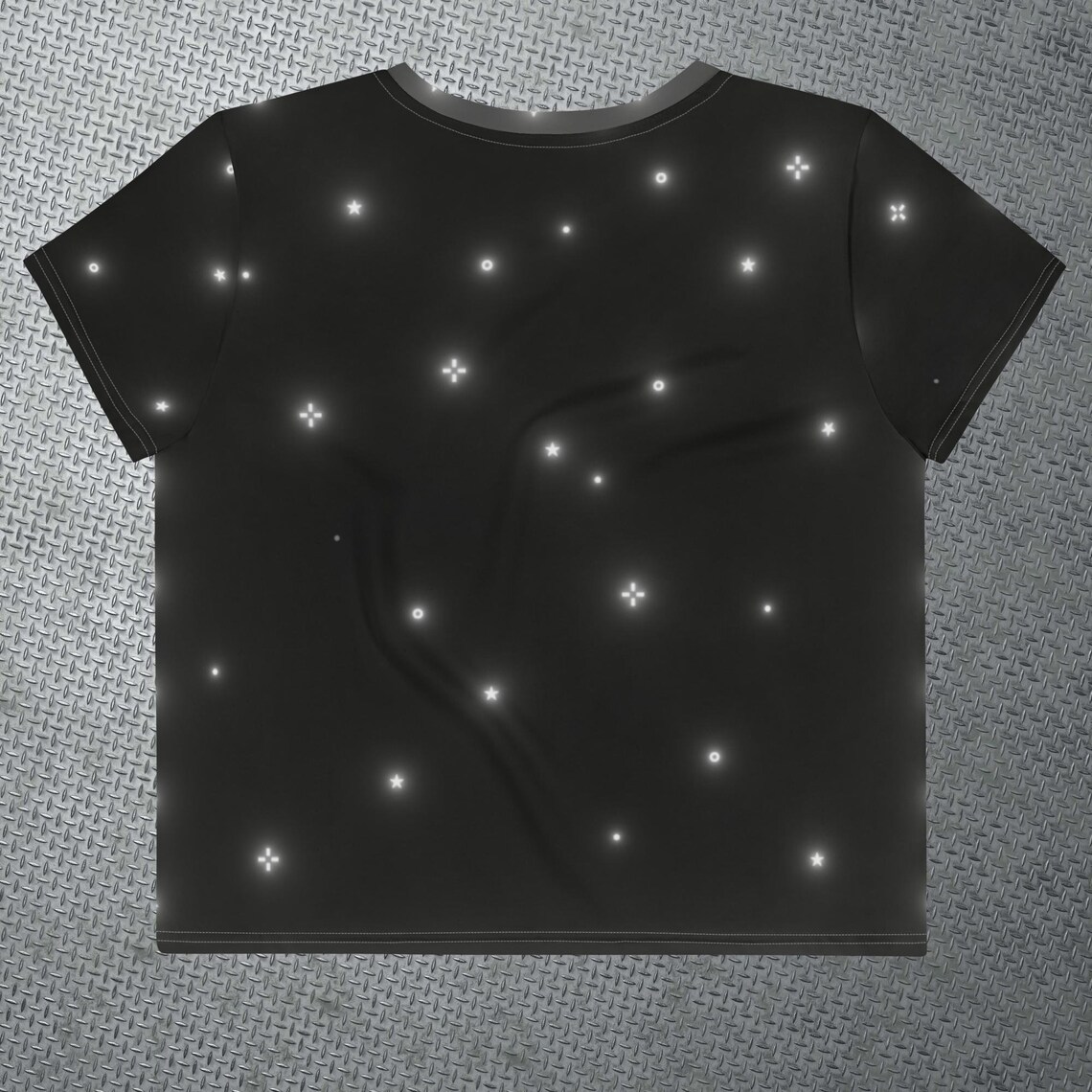 All-over ASCII Art Glow Stars Print Crop Tee - Etsy