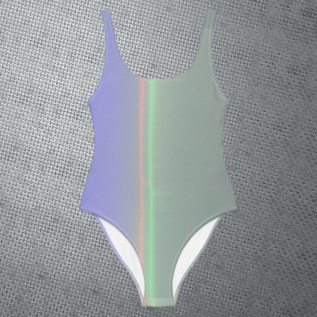 One-piece Jade & Periwinkle Light Glitch Swimsuit - Etsy