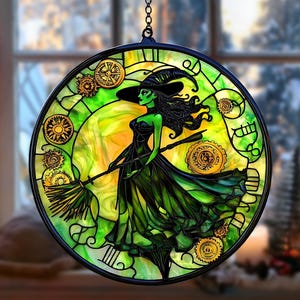 Elphaba Stained Glass Suncatcher Ornament, Changed for Good Witches of ...