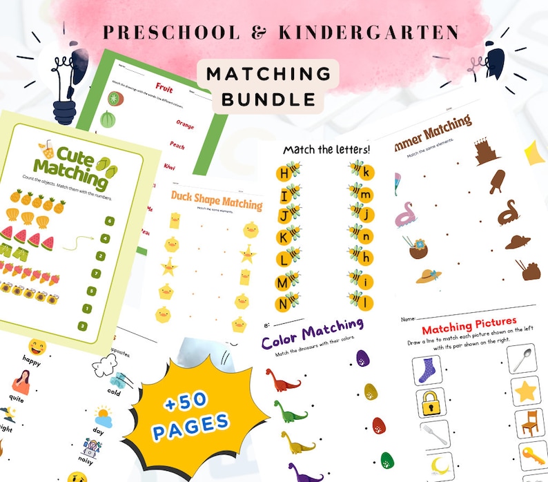 Pre-k Activities Pages | +50 Pages | Learning Bundle | for Kids ...