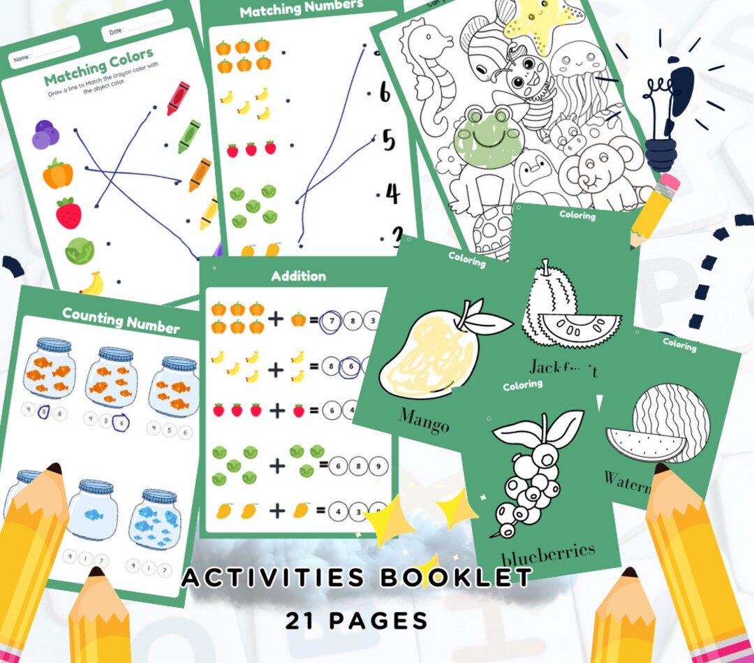 Kawaii Coloring Pages |activity | 21 Pages | Cute Coloring Pages | for ...