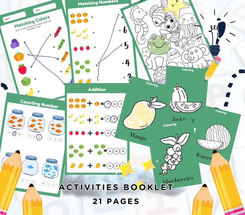 Kawaii Coloring Pages |activity | 21 Pages | Cute Coloring Pages | for ...