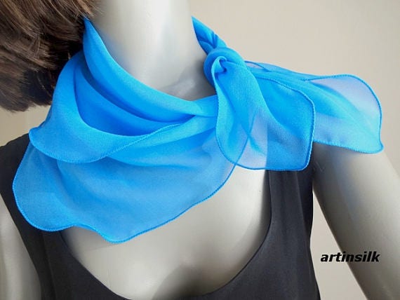 Small Sillk Scarf Neck Kerchief, 21x21 20x20, Silk Chiffon 8mm ...
