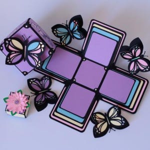 Butterfly Exploding Box 3D Card SVG Template for Cricut - Etsy