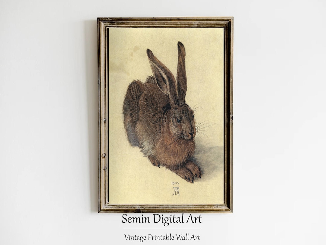 Albrecht Dürer Young Hare Print: Vintage Rabbit Painting (instant ...
