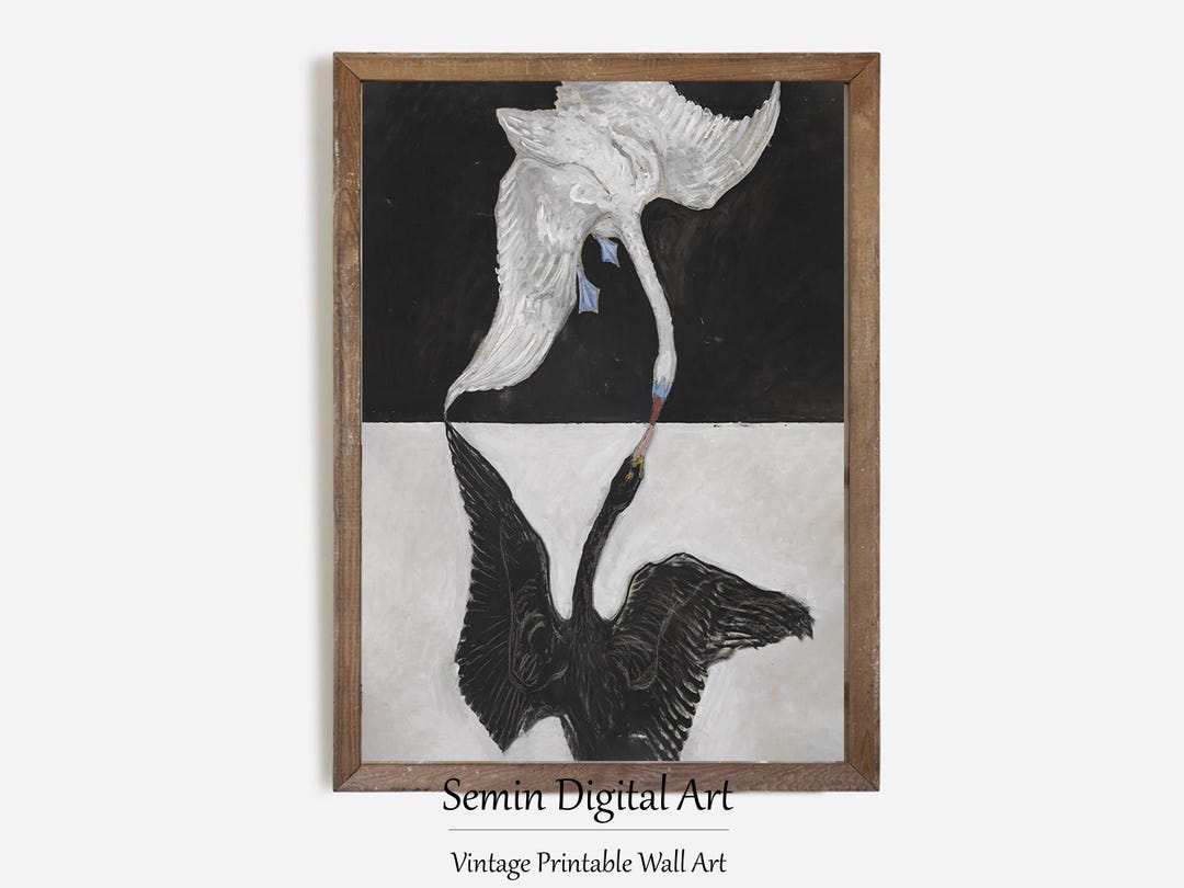 The Swan by Hilma Af Klint Digital Download, Abstract Wall Art, Swan ...