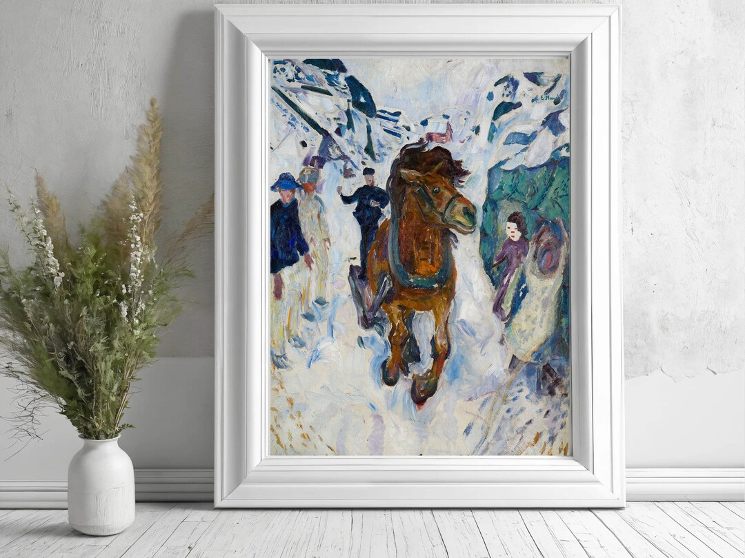 Galloping Horse-edvard Munch, Vintage Giclee Print, Vintage Oil Horse ...