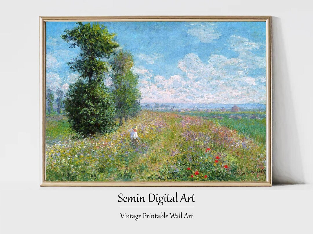 Claude Monet Meadow With Poplars Poster, Fine Art Print, Printable Wall ...