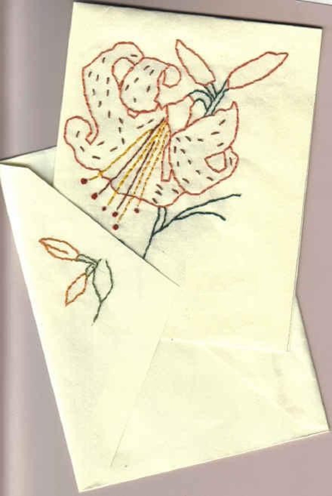 Set of Handmade Embroidered Note Cards - Etsy