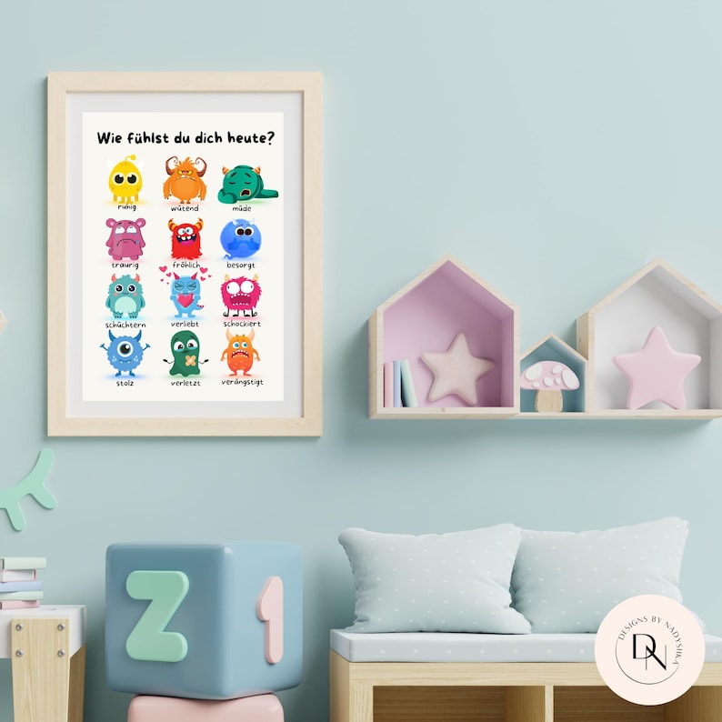 Feelings Poster Children German Emotions Monsters Learn Emotions Poster ...