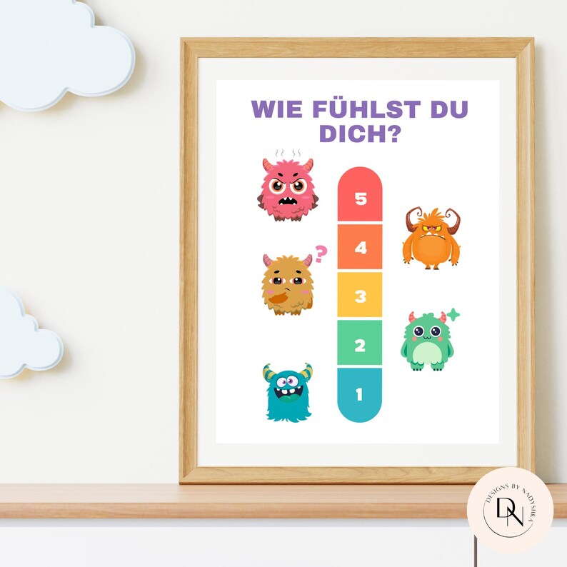 Feelings Poster Children German Emotions Monsters Learn Poster ...