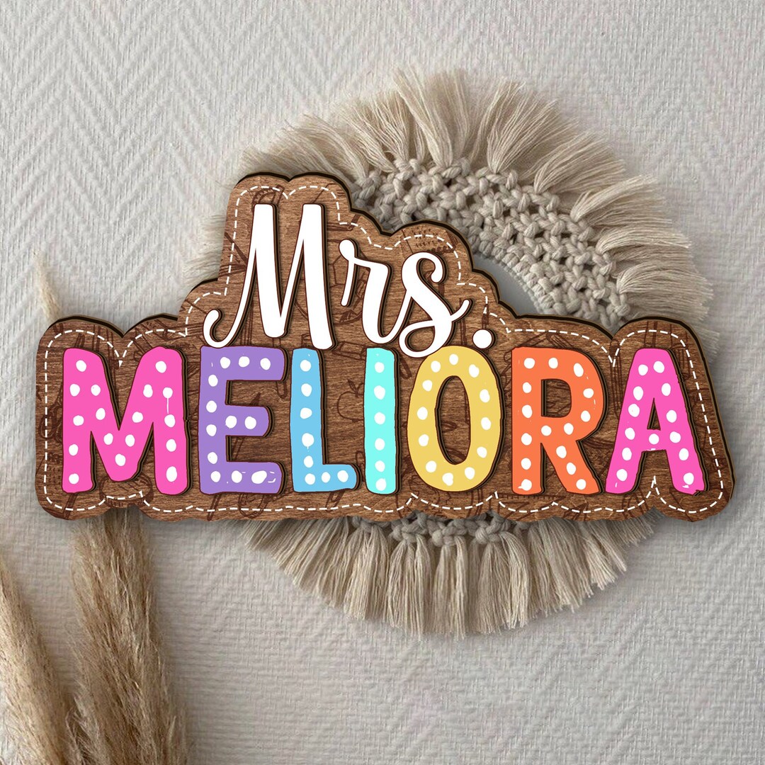 Teacher Name Wooden Sign, Personalized Teacher Door Hanger, Back to ...