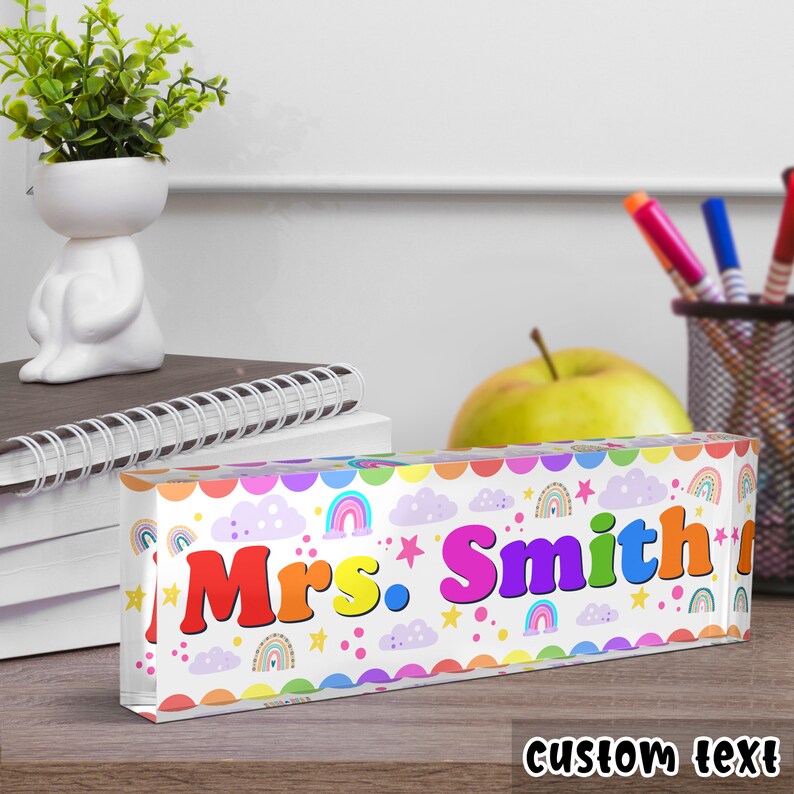Personalized Teacher Desk Name Plate, Teacher Name Plate, Custom ...