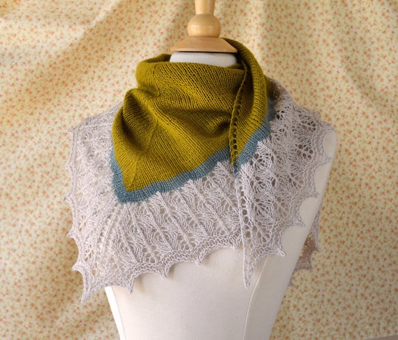Oliveta Triangular Shawl Knitting Pattern PDF | Etsy