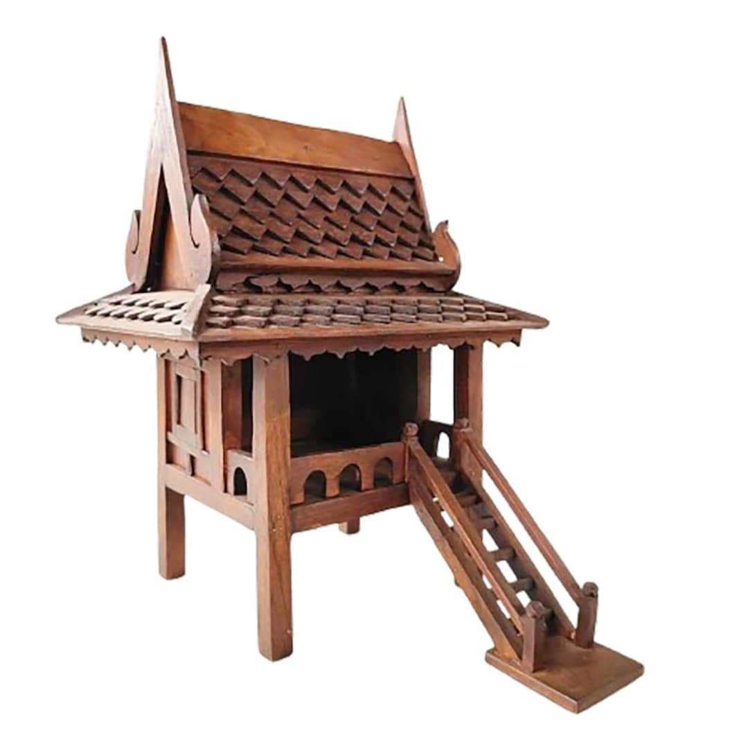 Sanpraphum Large Traditional Thai Lanna Style Spirit House, Wood ...