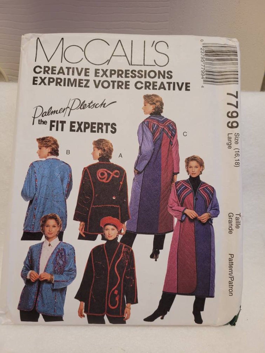 Vintage Pattern, Mccall's 7799, Vintage Mccall's, Uncut Pattern, Misses Lined Jacket Pattern ...