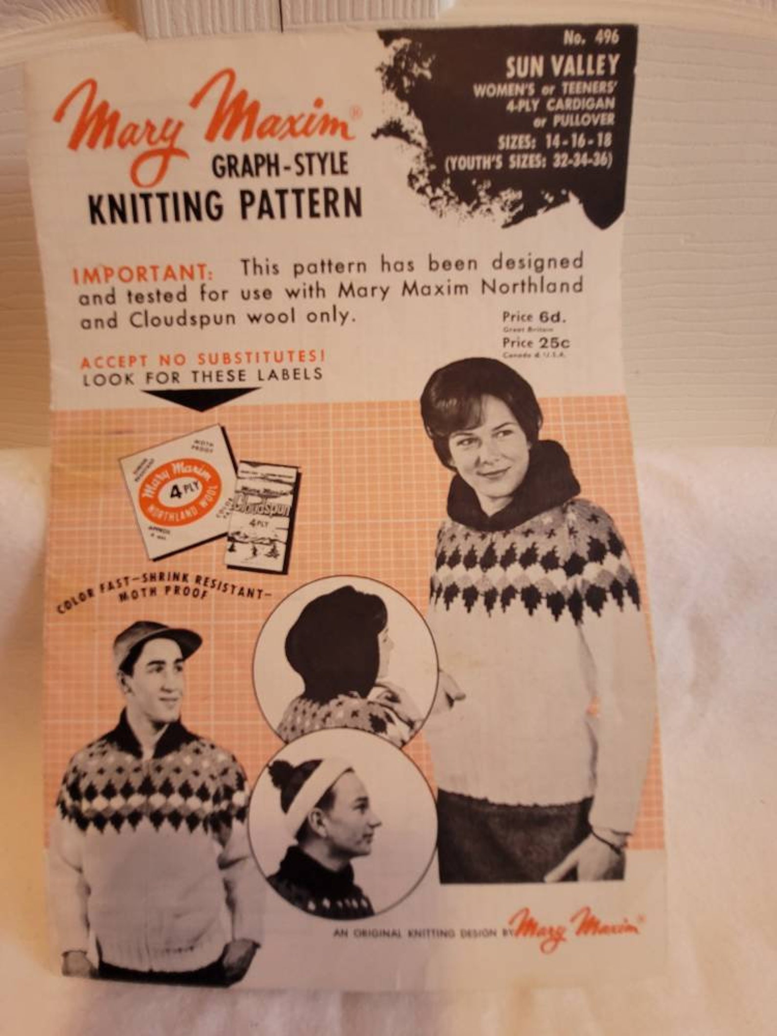 Mary Maxim patterns knitting patterns siwash pattern | Etsy