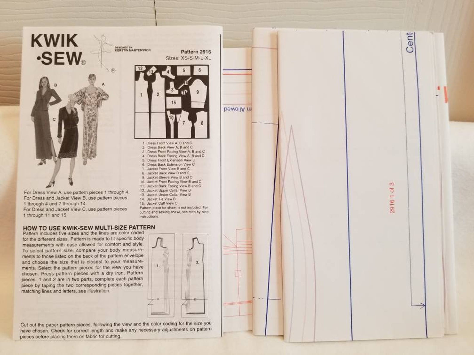 Kwik Sew 2916, Uncut Pattern, Ladies Pattern, Womens Wear Pattern ...