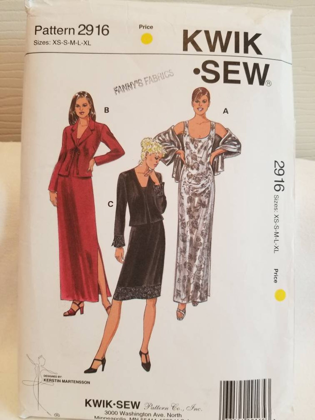 Kwik Sew 2916, Uncut Pattern, Ladies Pattern, Womens Wear Pattern ...
