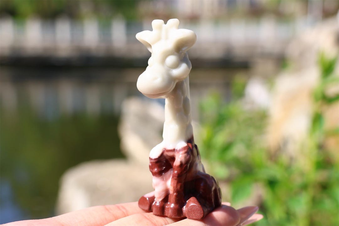Natural Pink Zebra Carved Giraffe，crystal Carving Giraffe，crystal ...