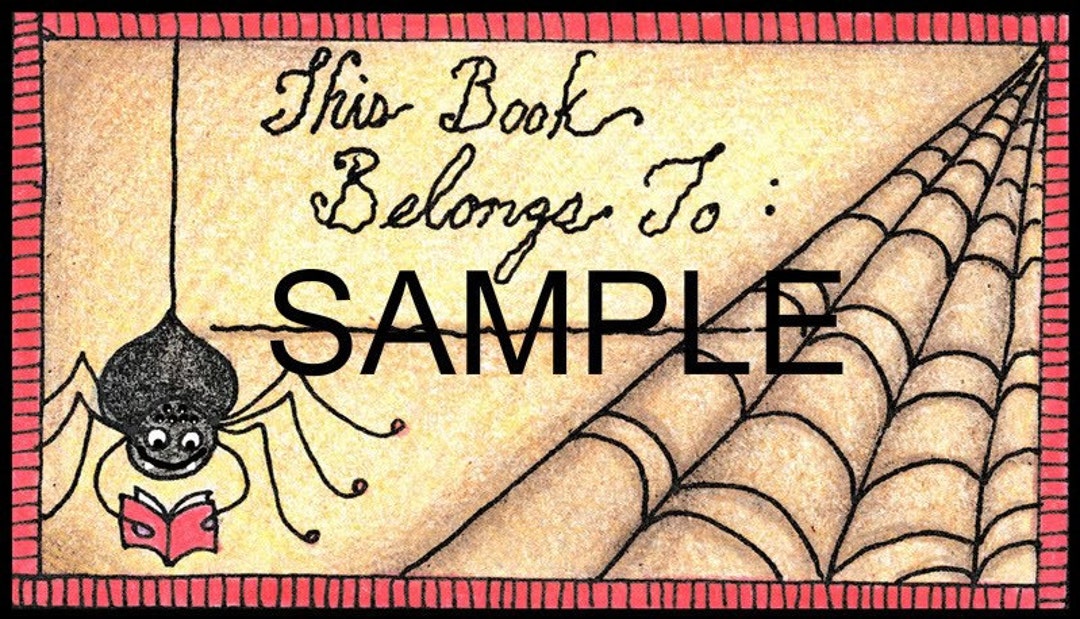 5 Happy Spider Bookplates - Etsy