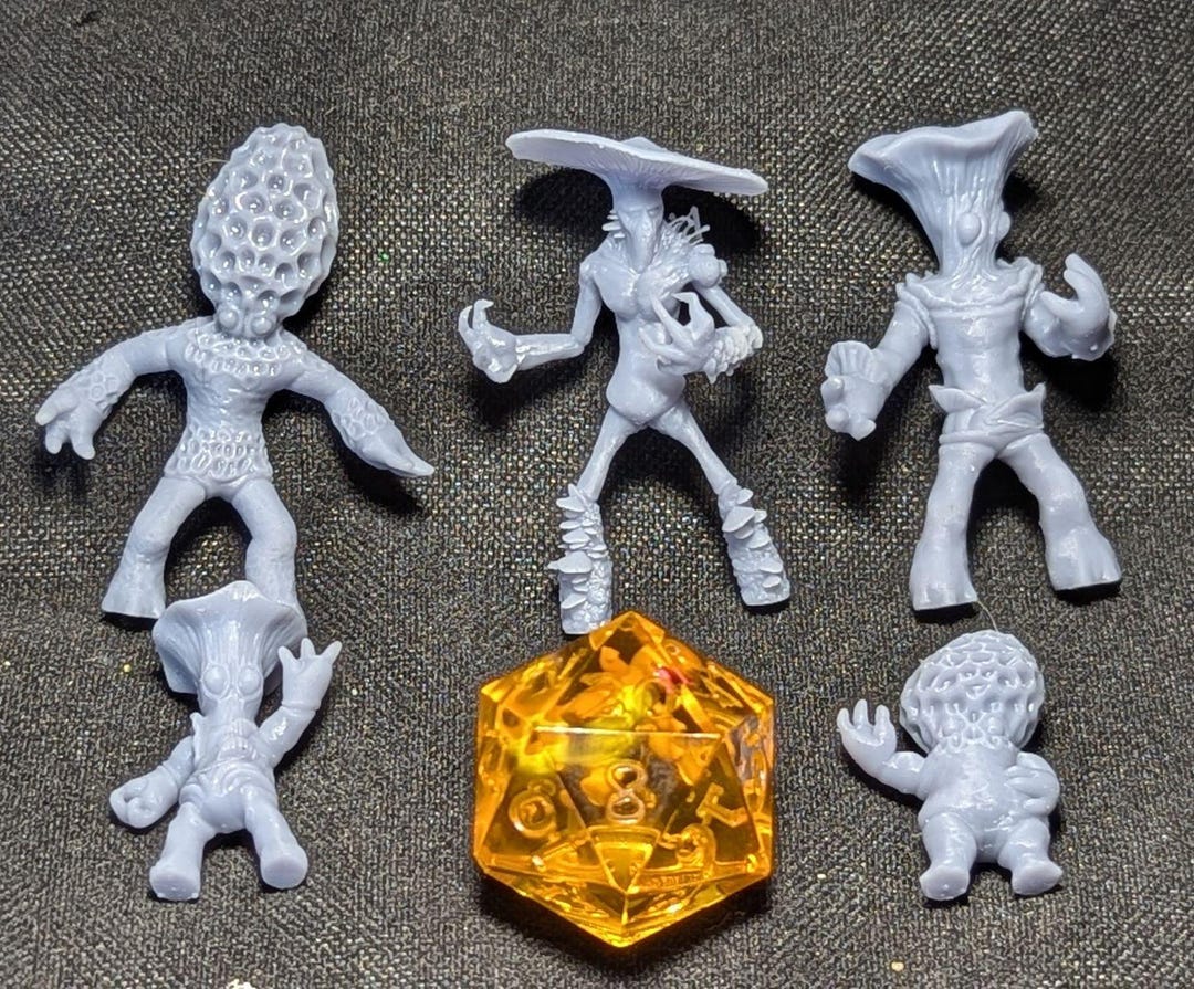 Set of 5 Myconid Miniatures for Dungeons and Dragons/pathfinders - Etsy
