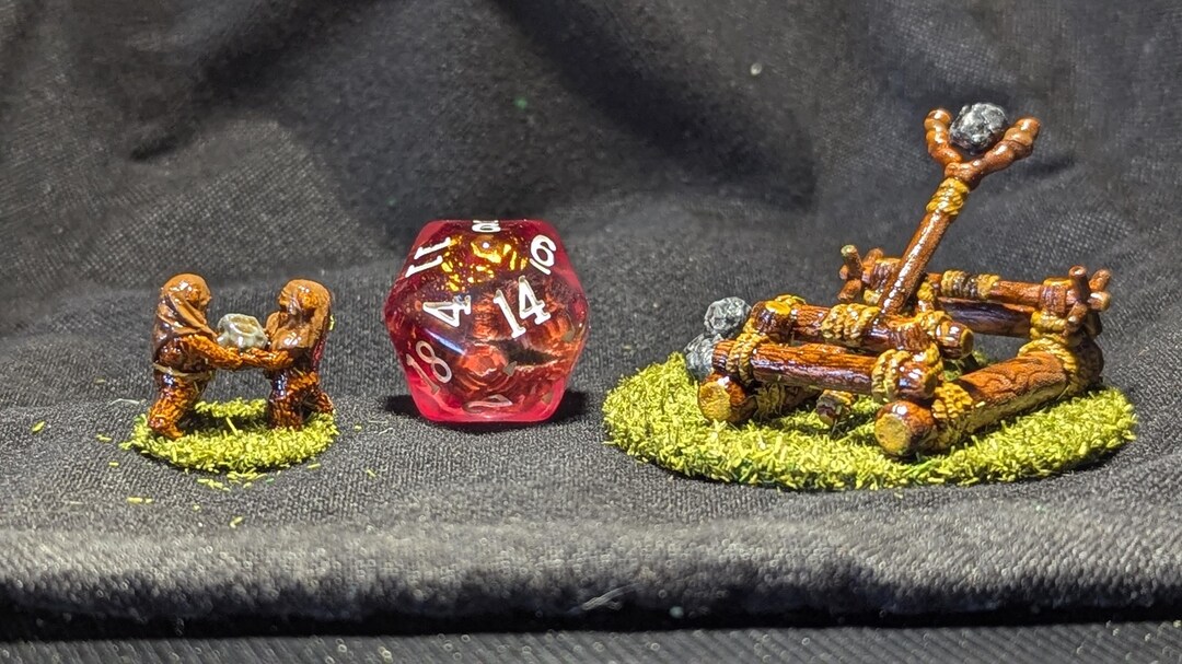 Star Wars Ewok Catapult With Loaders Miniatures Hand Painted 25mm 1:72 ...
