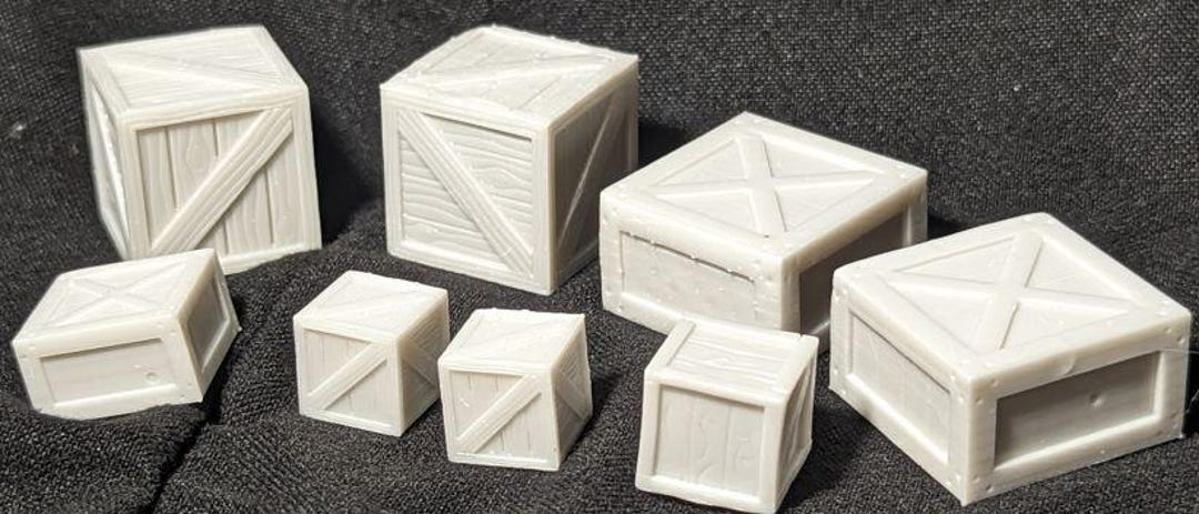 Set of 8 Boxes and Crates for Dungeons and Dragons/pathfinders Ambience ...